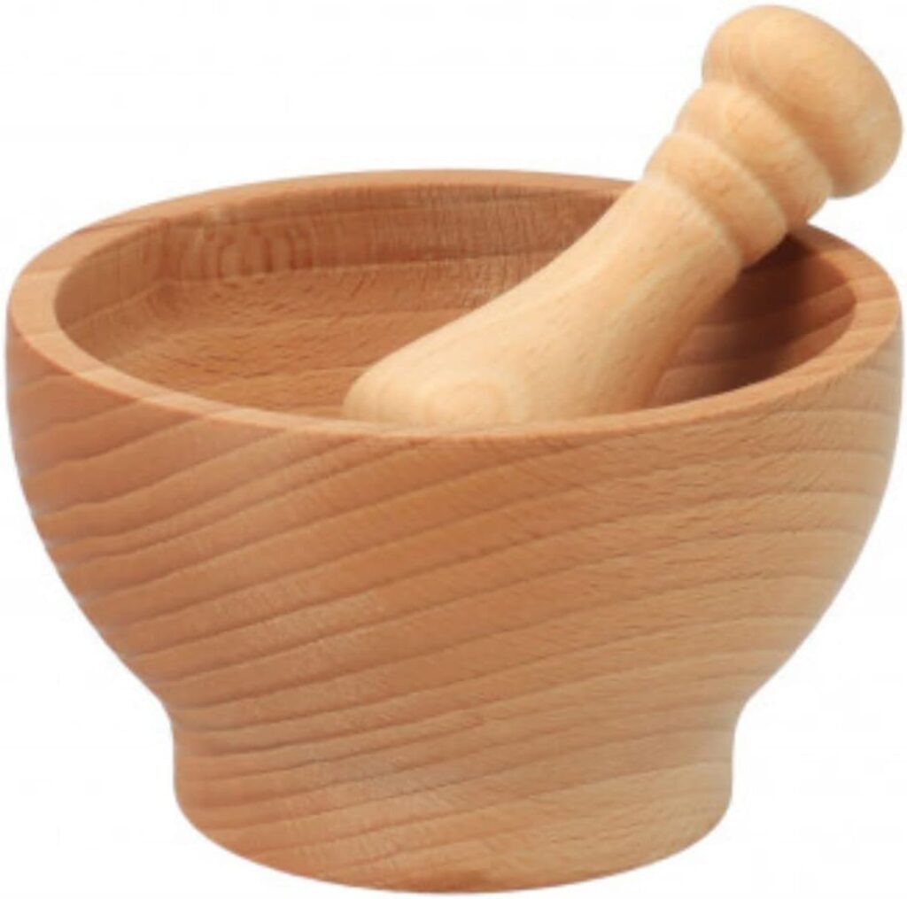 Mörser mit Stößel aus Buchenholz - Gewürzmühle, Kräutermühle - Culimi ...
